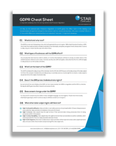 GDPR Cheat Sheet | StarCompliance